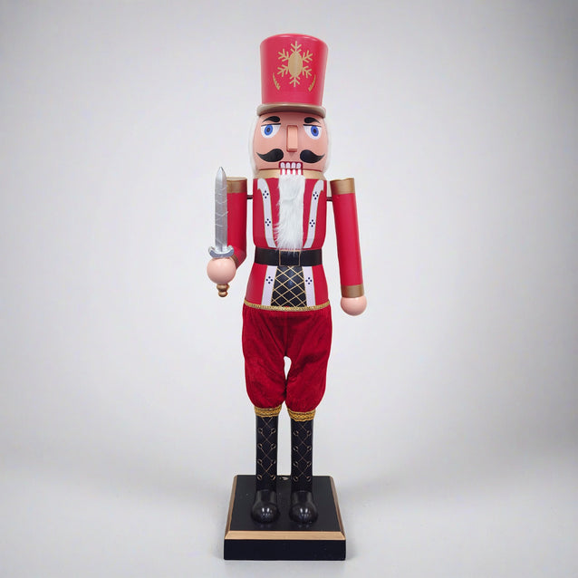 160cm Musical Animated Moving Red Nutcracker Sword Wielding Sings Jing
