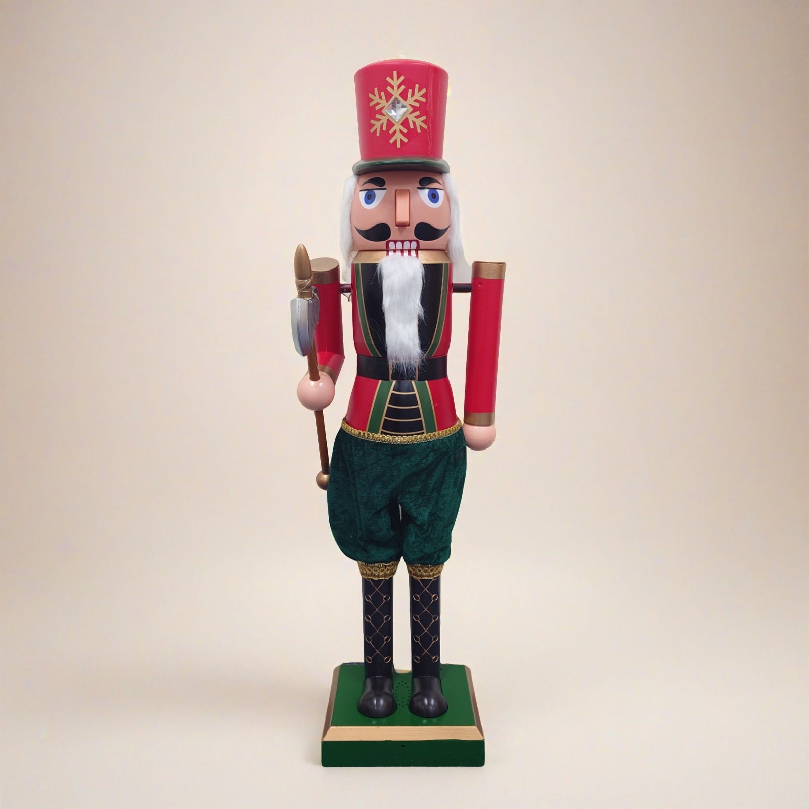 110cm Musical Animated Moving Nutcracker Axe Wielding Sings Jingle Bel