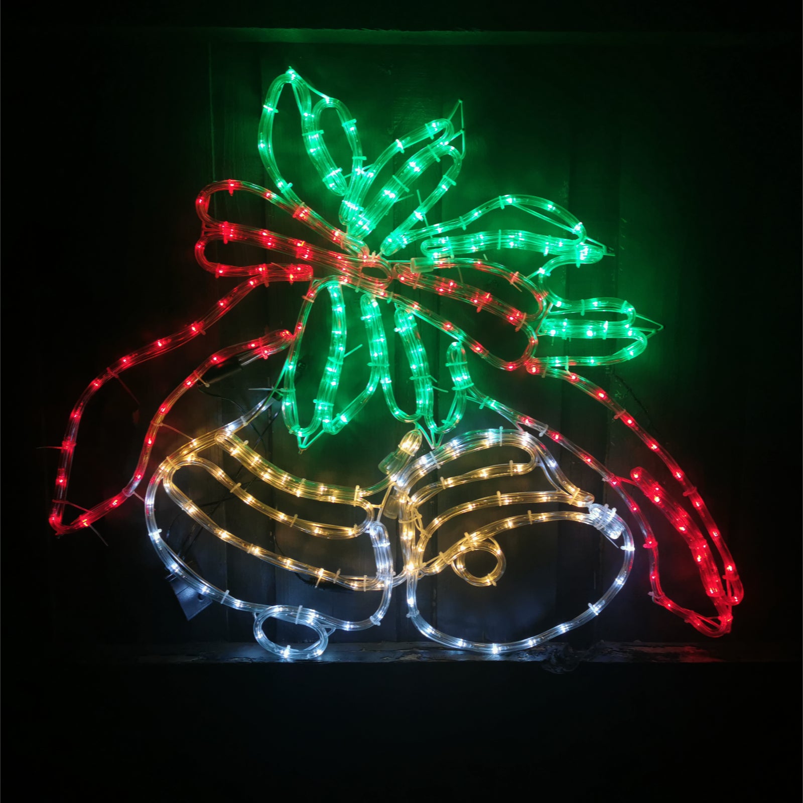 Christmas LED Motif Animated Holly Jingle Bells 77x63cm Outdoor Displa