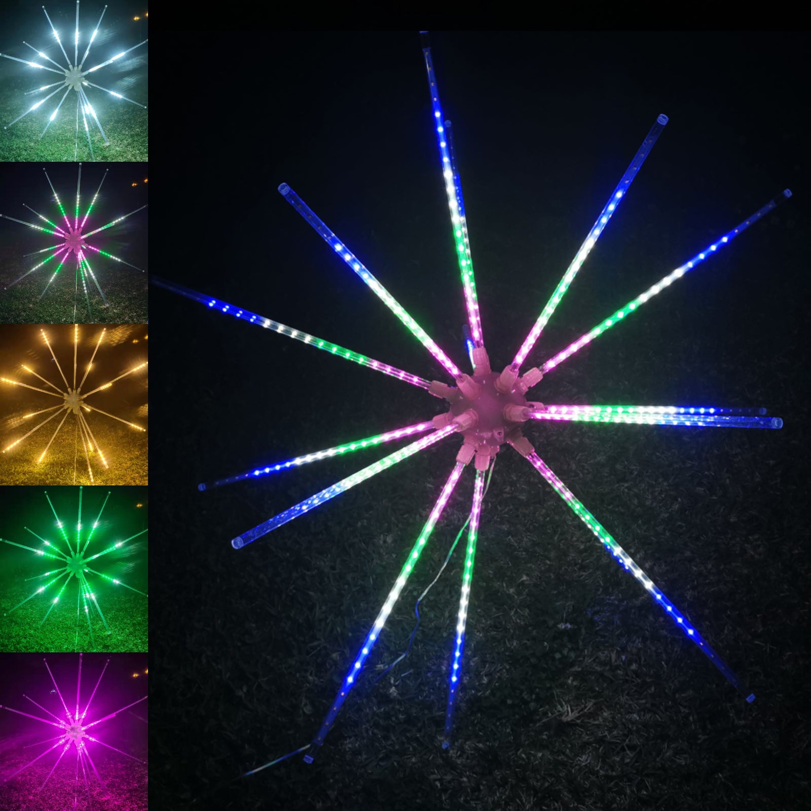 Christmas 640 LED Burst Star Fireworks Animated Waterflow Effect 100cm